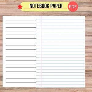 Notebook Digital Paper PDF PNG, School Notebook Wallpaper PDF Jpg, Back ...