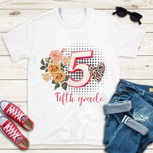 Back to School PNG, SVG File for Sublimation, Fifth Grade Leopard ...