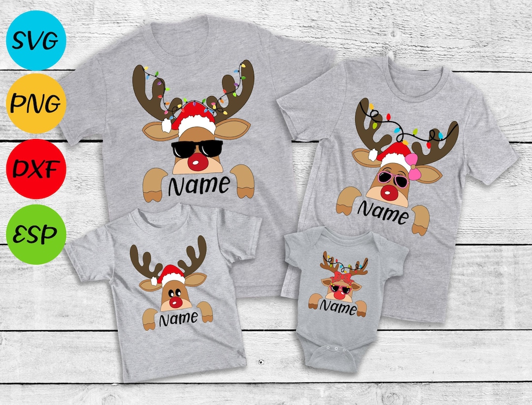 Reindeer Family Christmas Shirt SVG , Personalized Christmas Family ...
