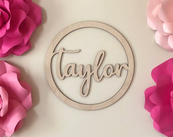 Personalized Name Sign, Round Name Sign, Girls Room, 10 Round Sign ...
