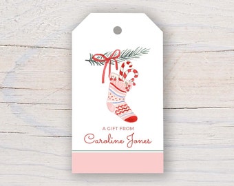 Personalized Watercolor Christmas Calling Card or Sticker Wreath Bow ...