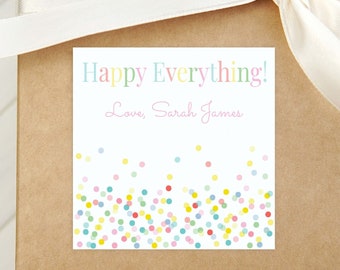 Personalized Happy Birthday Calling Card, Colorful Enclosure Card ...