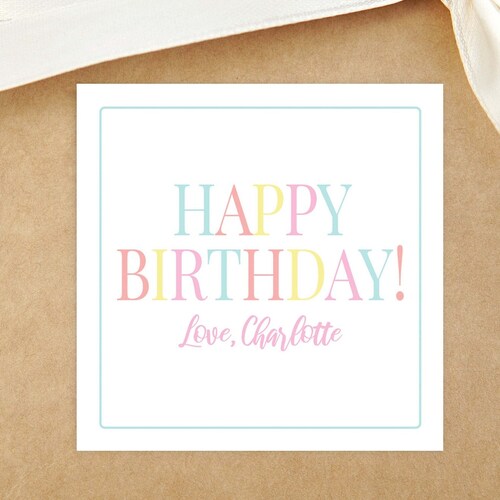 Personalized Happy Birthday Calling Card Colorful Enclosure - Etsy