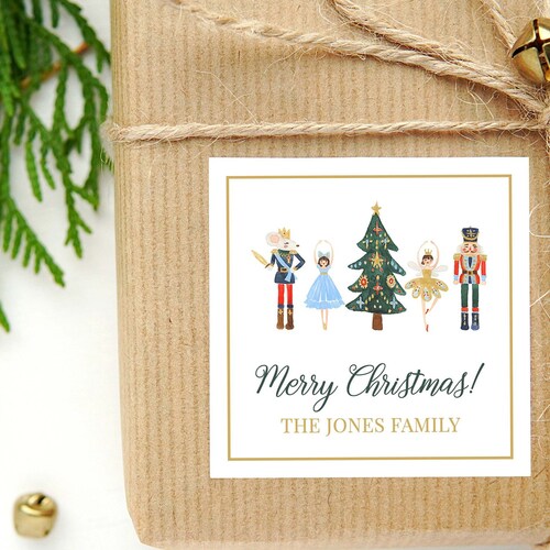 Personalized Watercolor Christmas Calling Card or Sticker - Etsy