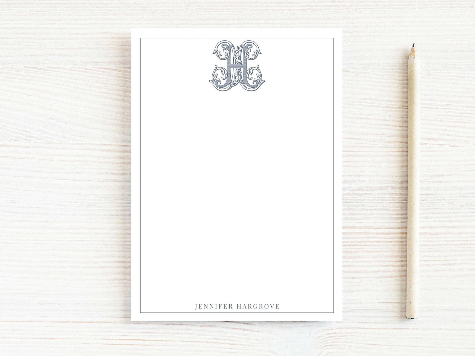 Personalized Vintage Monogram Notepad, Colorful Notepad - Etsy