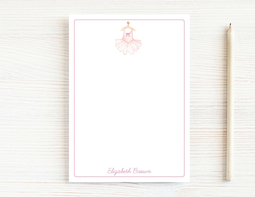 Personalized Watercolor Ballerina Notepad, Girl Ballet Notepad - Etsy