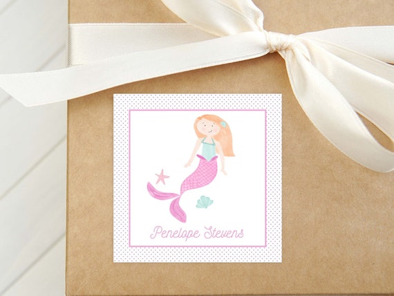 Personalized Watercolor Mermaid Calling Card Girl Enclosure - Etsy