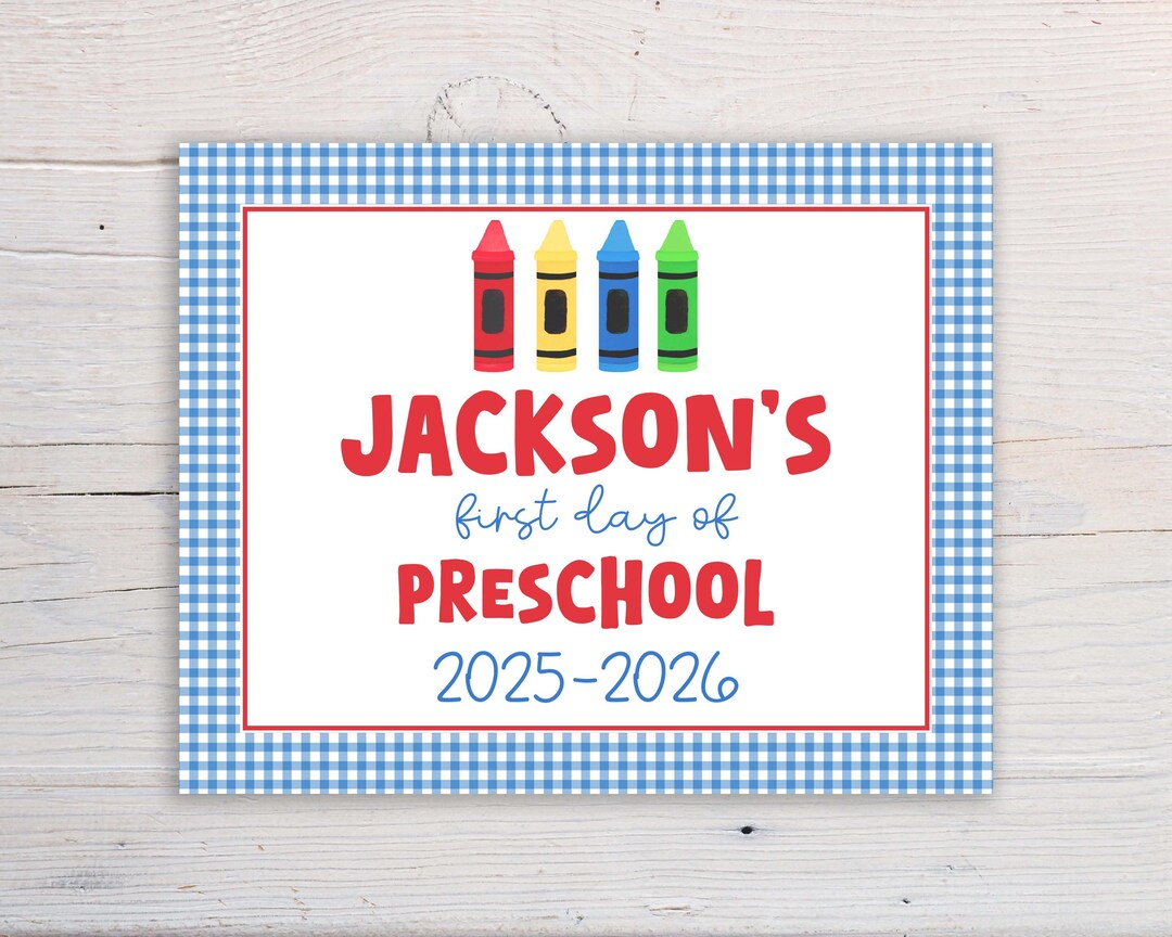 Double Sided Back to School First Day/last Day Sign - Blue Gingham ...
