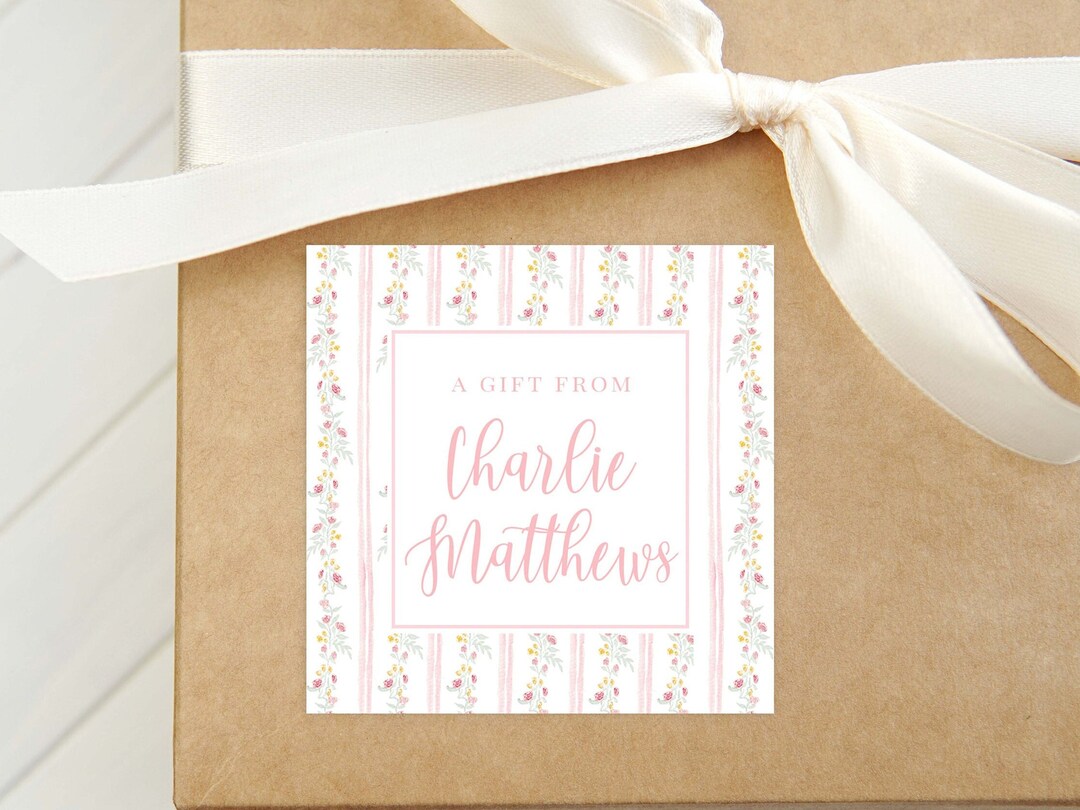 Personalized Floral Calling Card, Girl Enclosure Card, Colorful Square ...