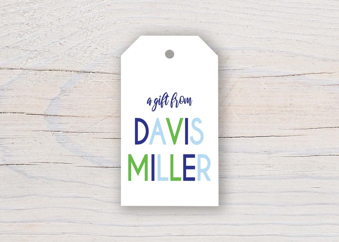 2 X 3.5 Inch Personalized Boy Gift Tags | Custom Gift Tags | Colorful ...
