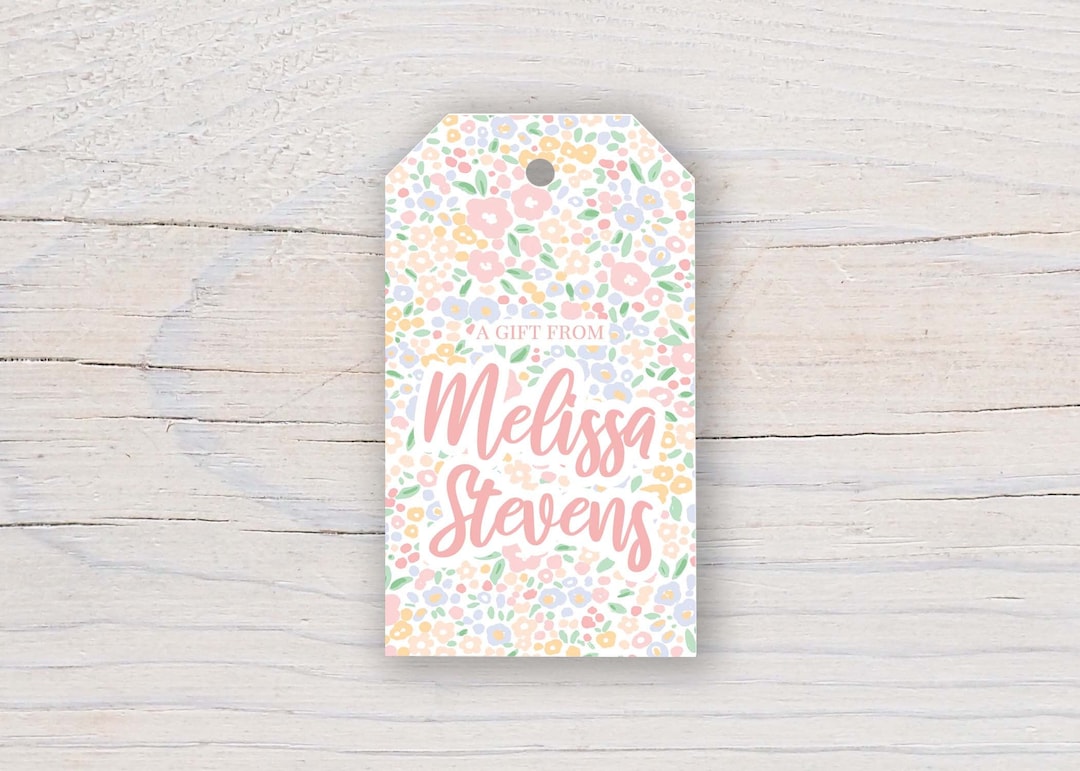 2 X 3.5 Inch Personalized Floral Girl Gift Tags Custom Gift Tags ...