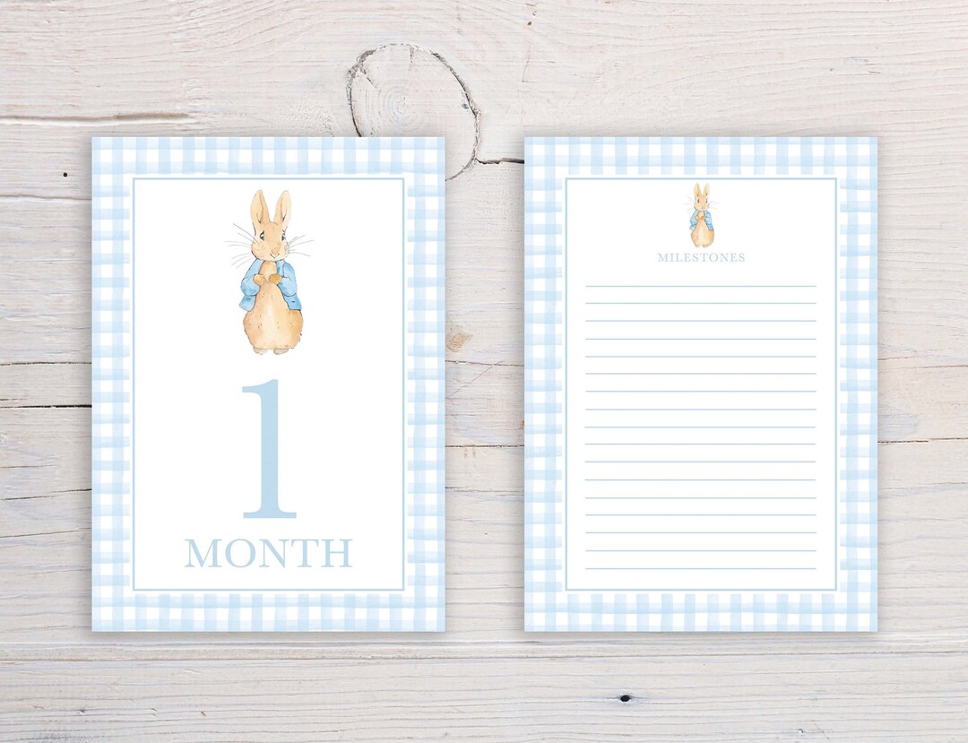 Baby Boy Monthly Milestone Cards, Peter Rabbit Milestone Cards - Etsy