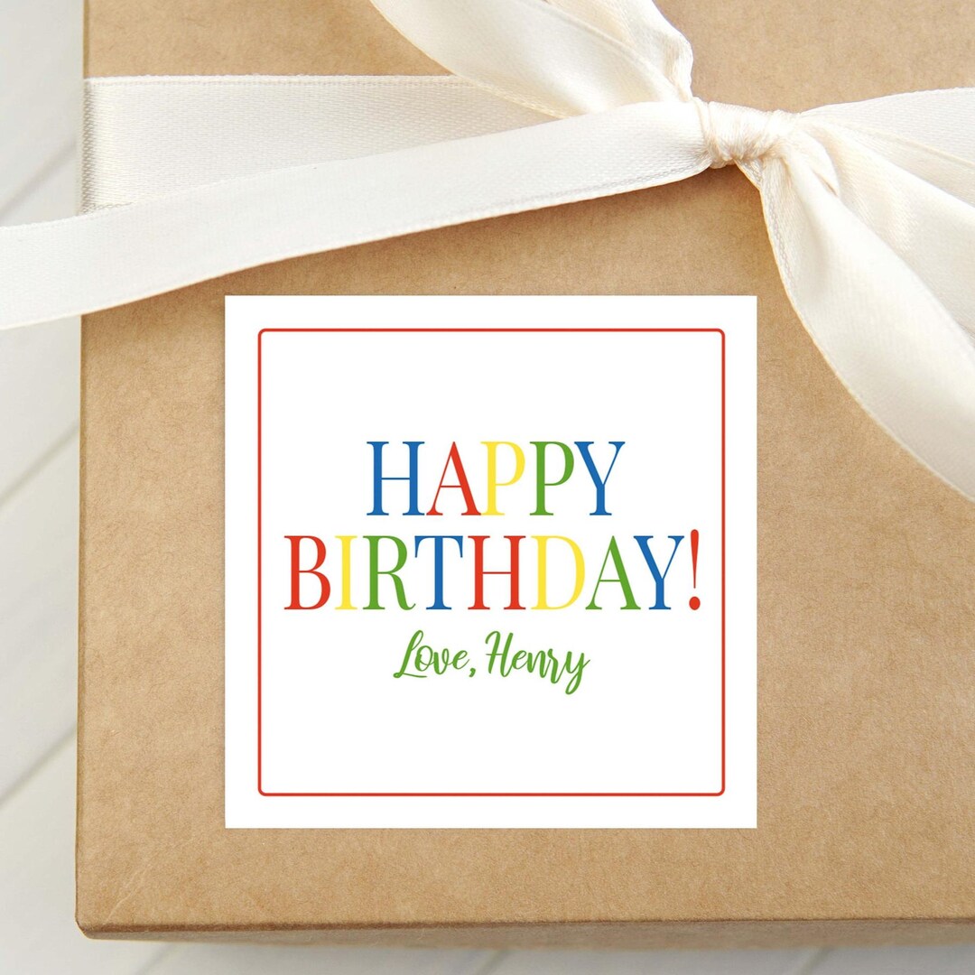 Personalized Happy Birthday Calling Card, Colorful Enclosure Card ...