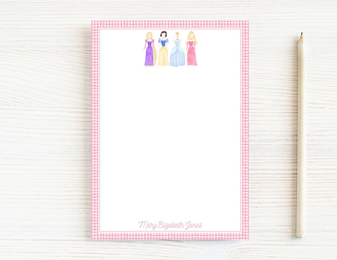 Personalized Watercolor Princess Notepad, Girl Notepad - Etsy