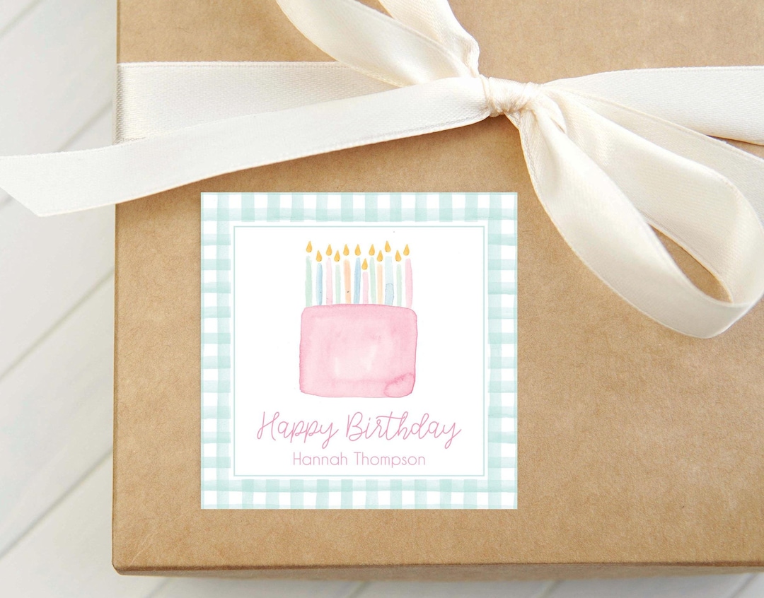 Personalized Happy Birthday Calling Card, Colorful Cake Enclosure Card ...