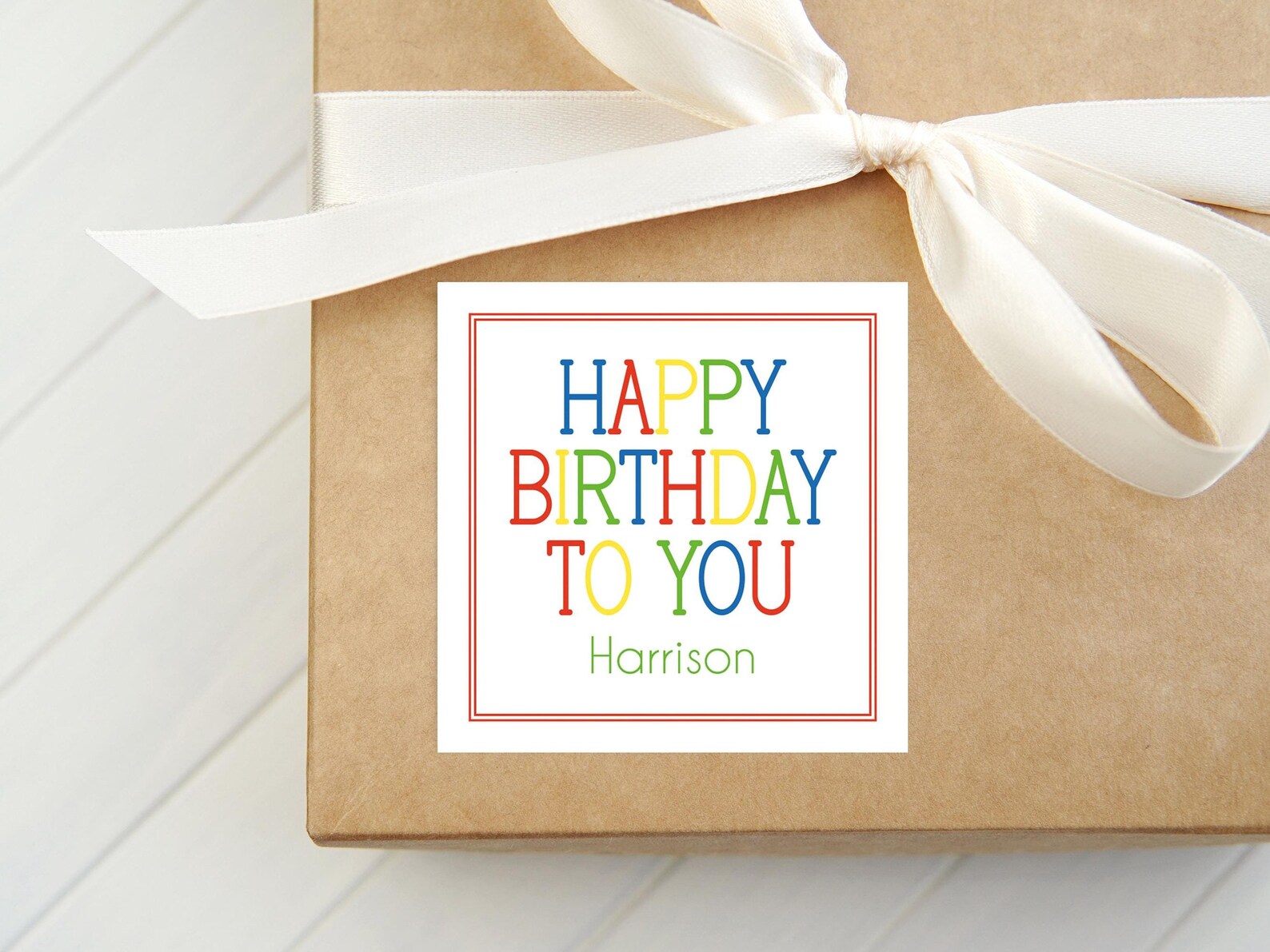 Personalized Happy Birthday Calling Card, Colorful Enclosure Card ...