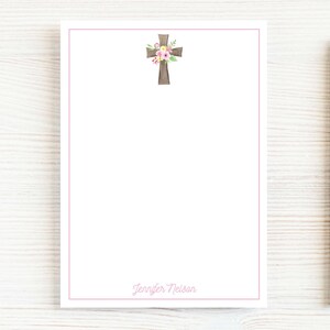 Personalized Watercolor Cross Notepad, Women Notepad - Etsy