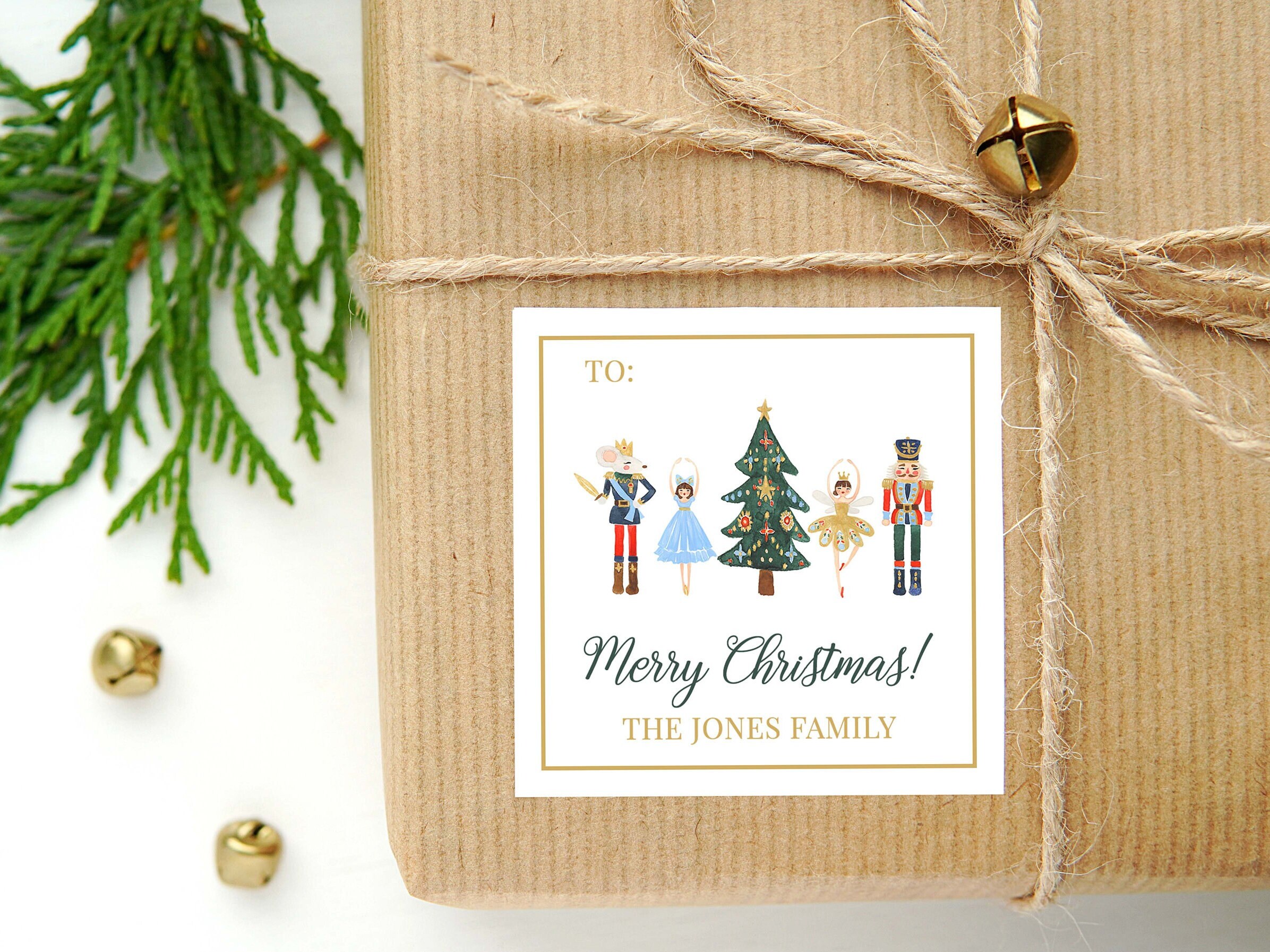 Personalized Watercolor Christmas Calling Card or Sticker | Nutcracker ...