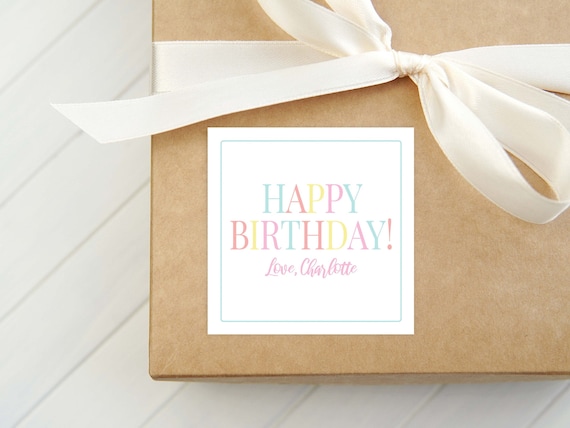 Personalized Happy Birthday Calling Card Colorful Enclosure - Etsy