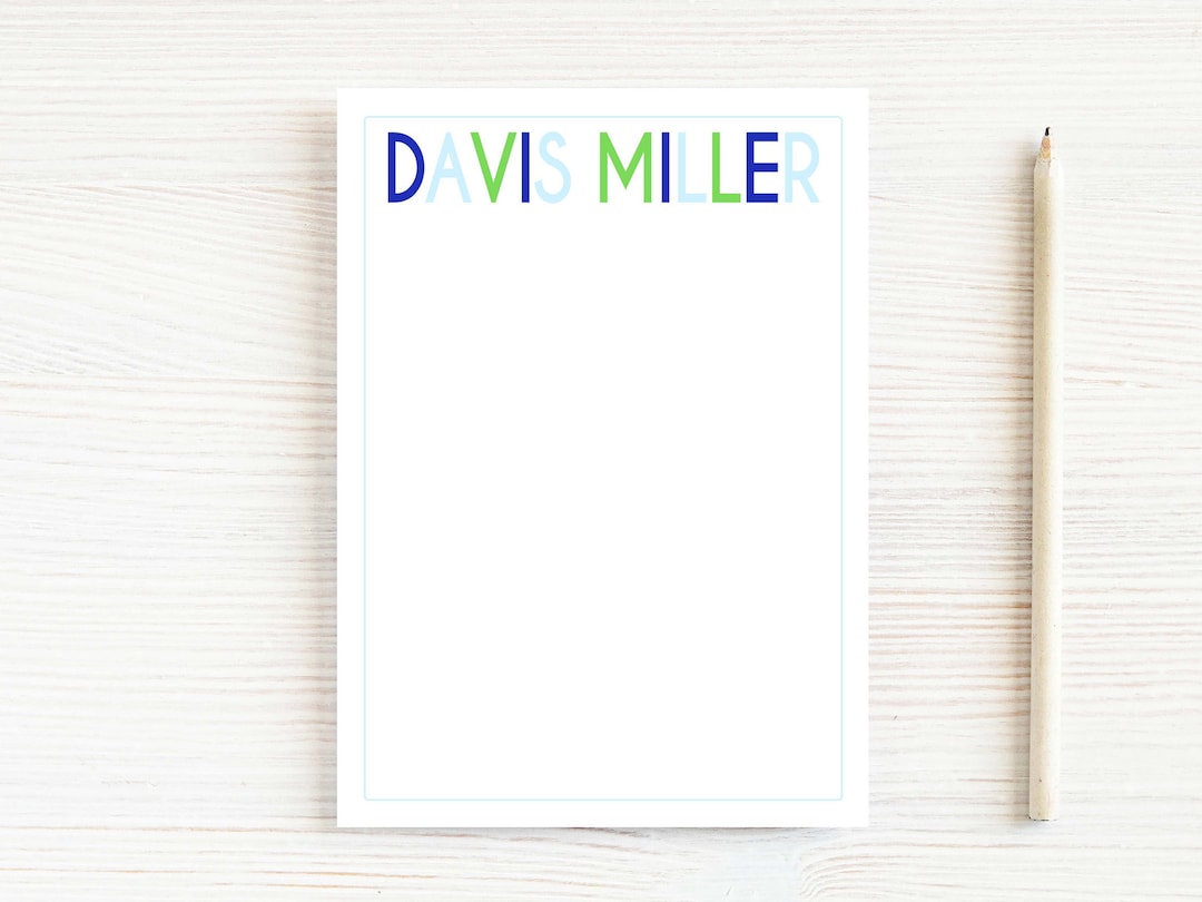 Personalized Block Font A Note From Notepad, Colorful Men Notepad - Etsy
