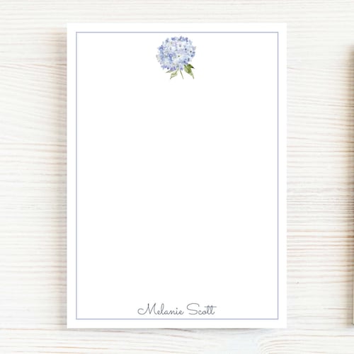 Personalized Notepad . FLORAL BORDER Notepad . Watercolor - Etsy