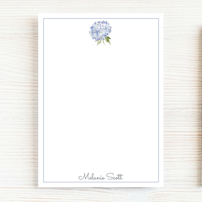 Notepad With Hydrangea - Etsy