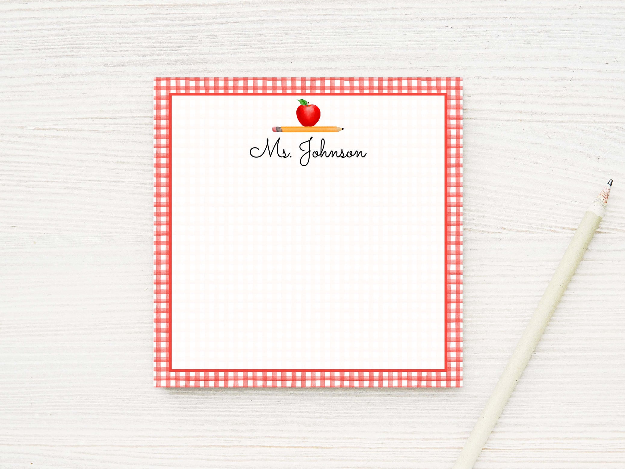 Personalized Teacher Notepad School Apple Pencil Notepad - Etsy