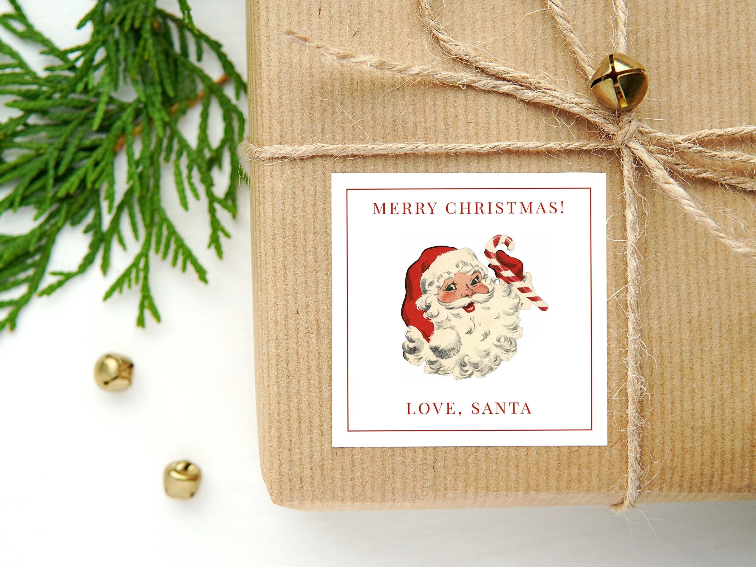 Personalized Vintage Santa Calling Card or Sticker Santa - Etsy