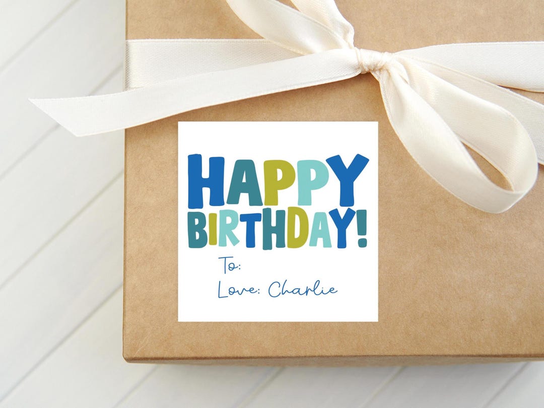 Personalized Happy Birthday Calling Card, Colorful Enclosure Card ...