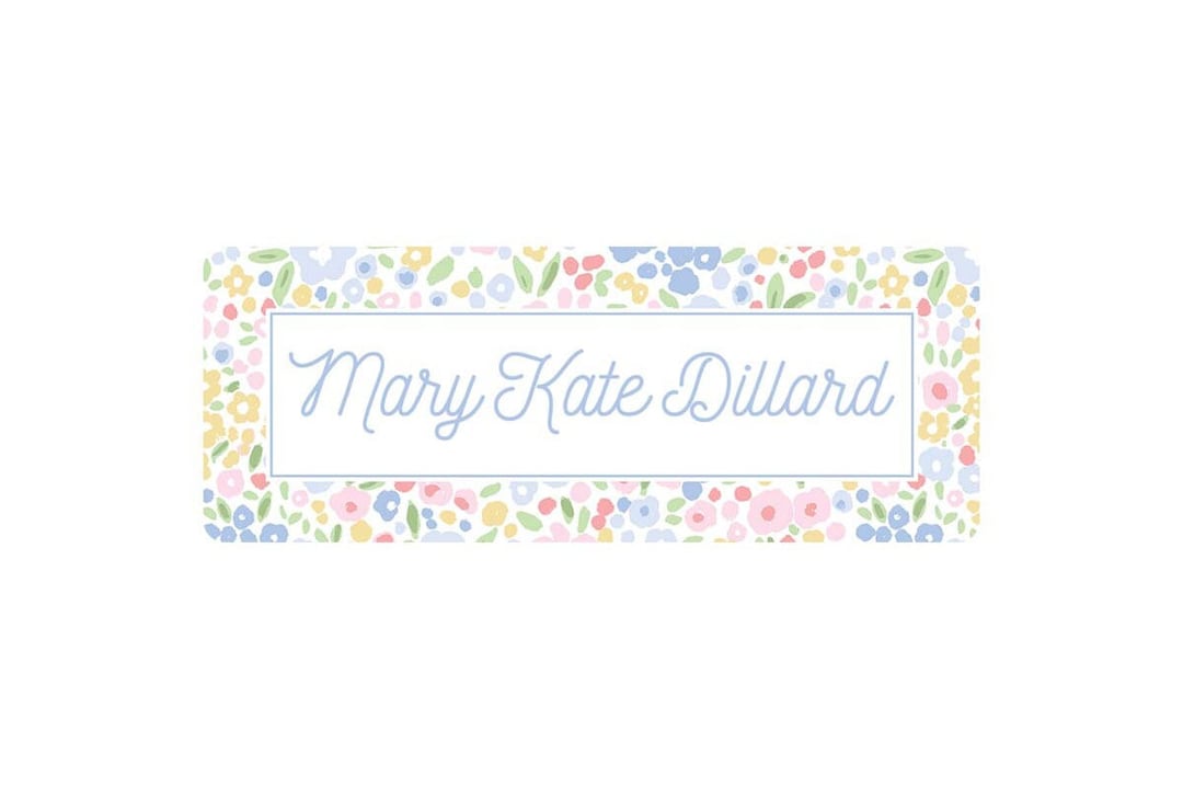 60 Personalized Vinyl Floral Name Labels | *NOT Dishwasher Safe* - Etsy