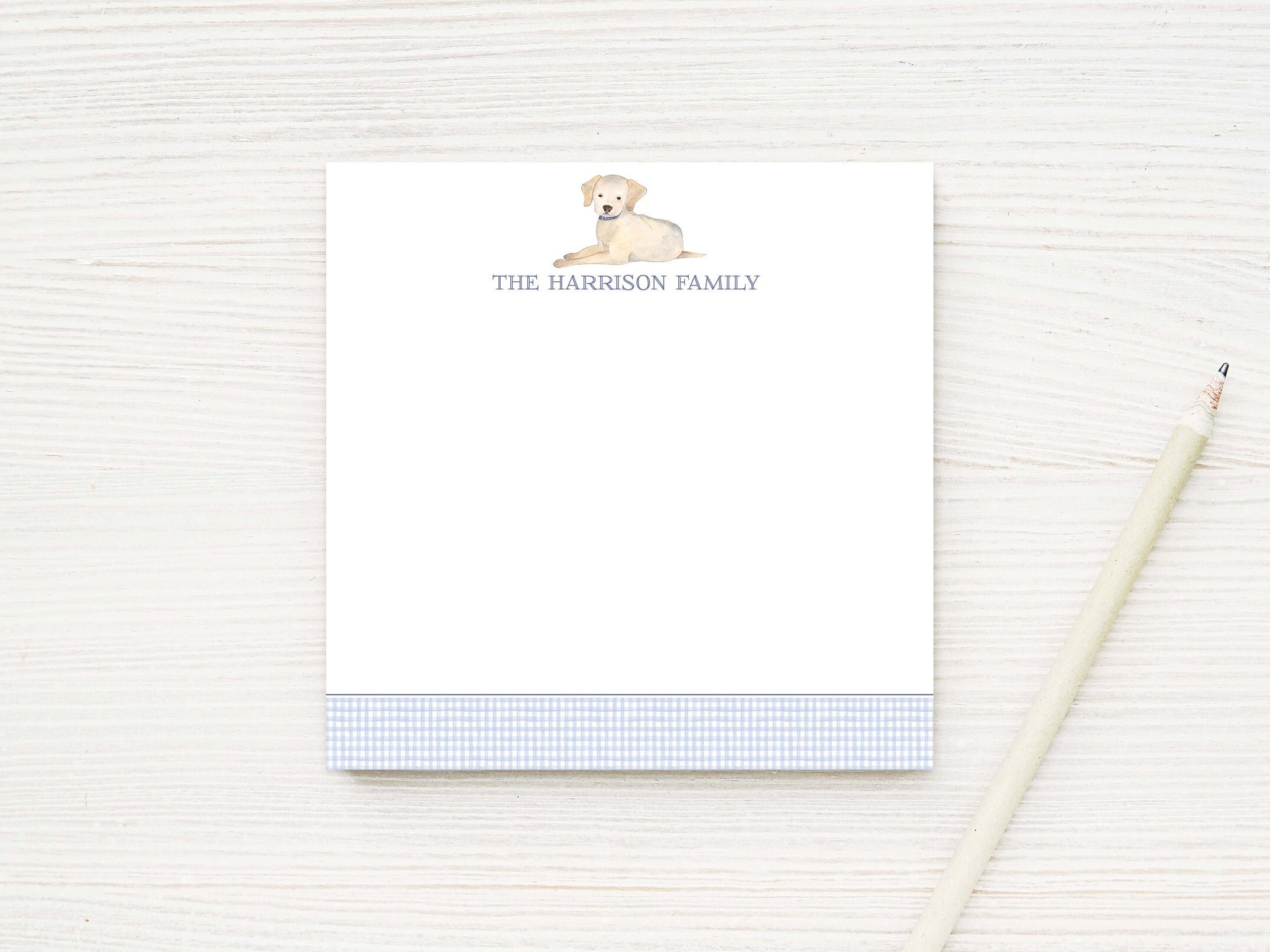 Personalized Watercolor Labrador Notepad, Boy Blue Dog Notepad, Yellow ...