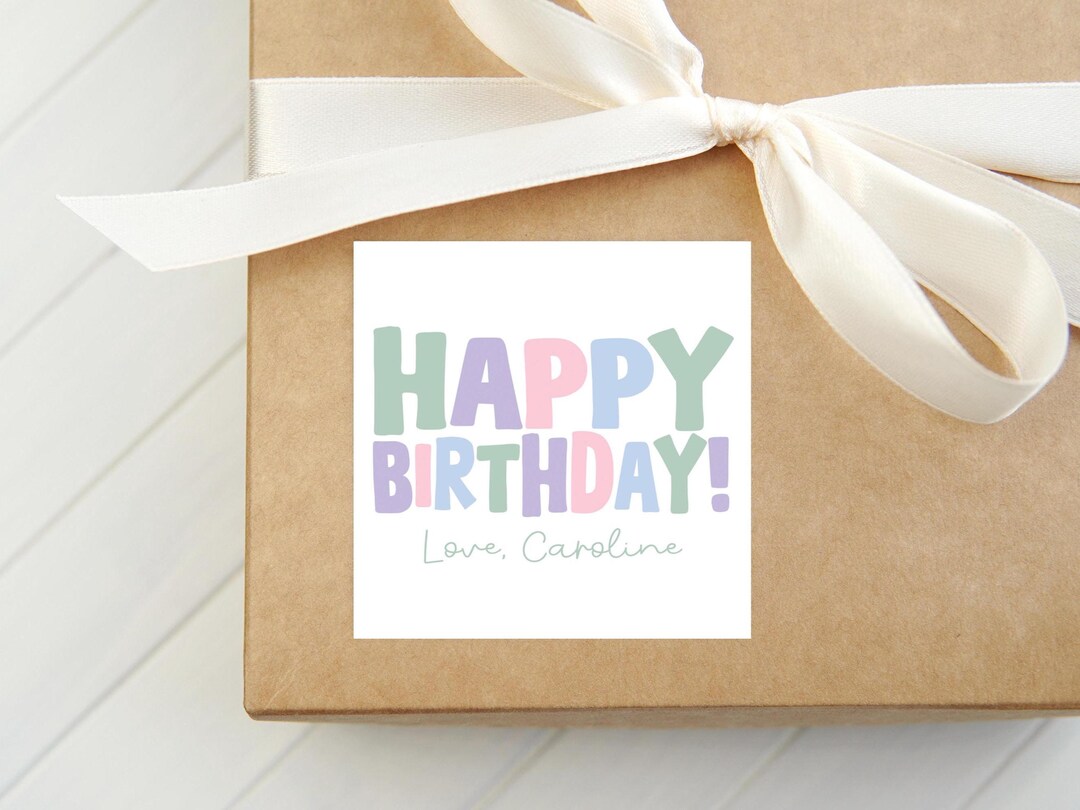 Personalized Happy Birthday Calling Card, Colorful Enclosure Card ...