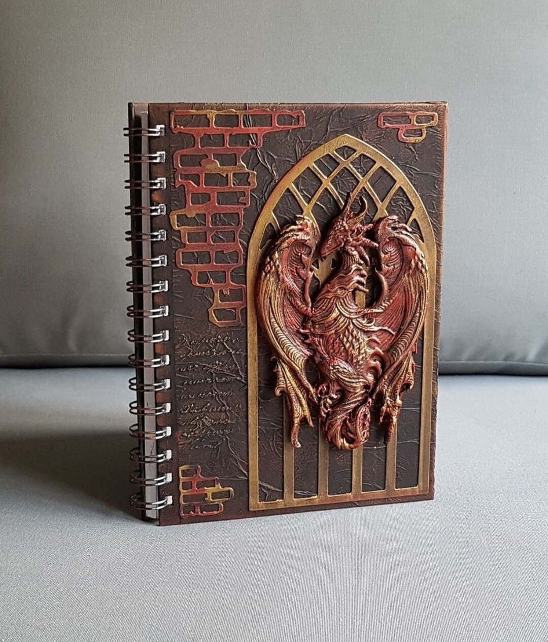 Mythical Fire Dragon Notebook, A5 Handpainted Notebook, Magical ...