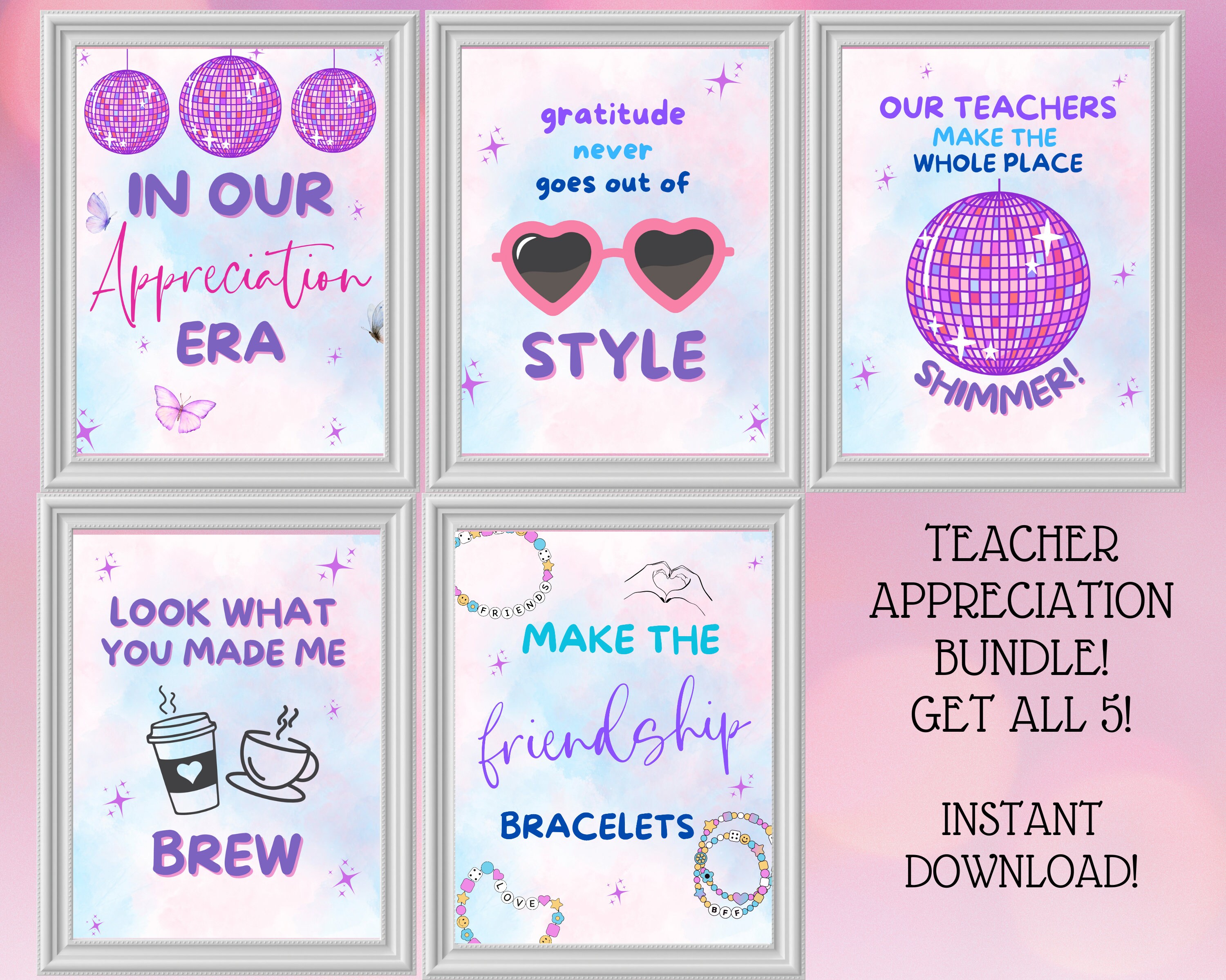 Taylor Swift Teacher Appreciation Sign Bundle Make the Friendship ...