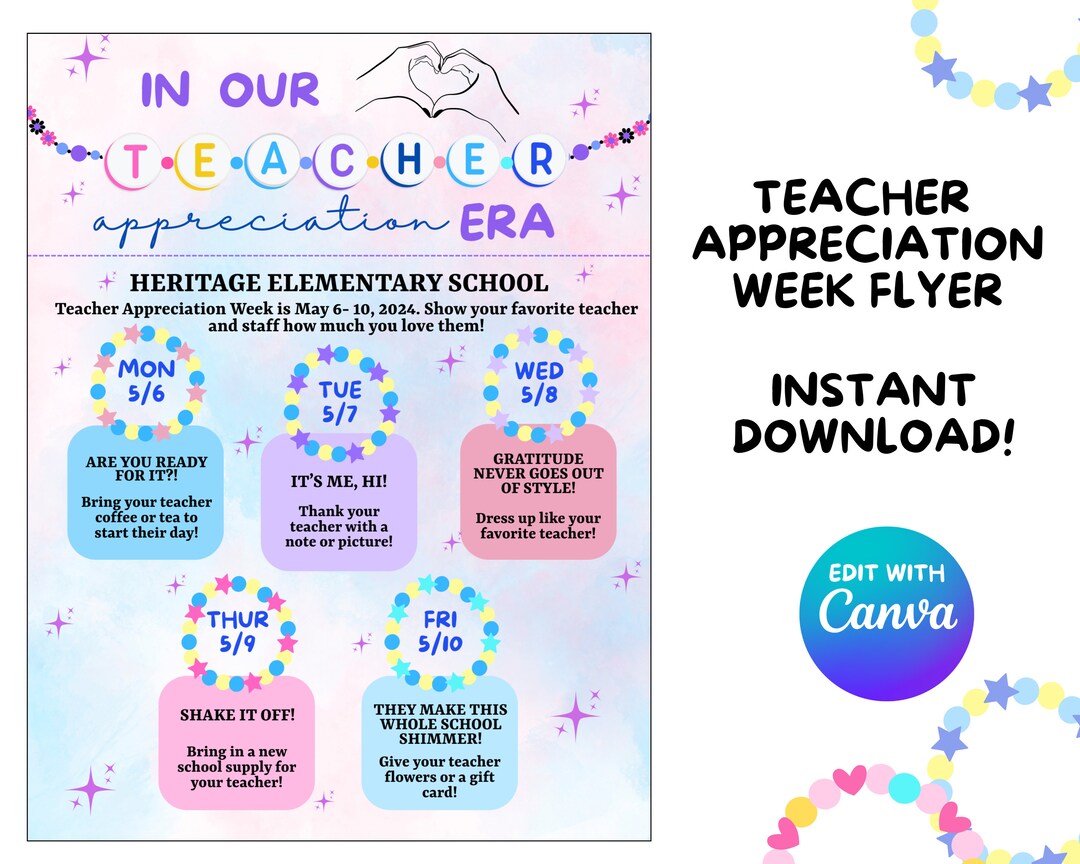 Teacher Appreciation Week Flyer, Taylor Swift Teacher Appreciation - Etsy
