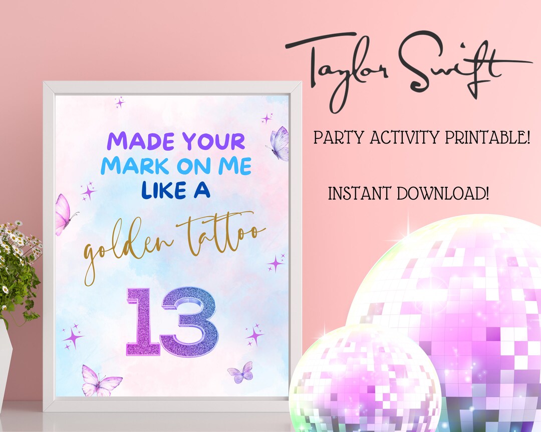 Taylor Swift Birthday Sign Taylor Swift Birthday Theme Activity, Taylor ...