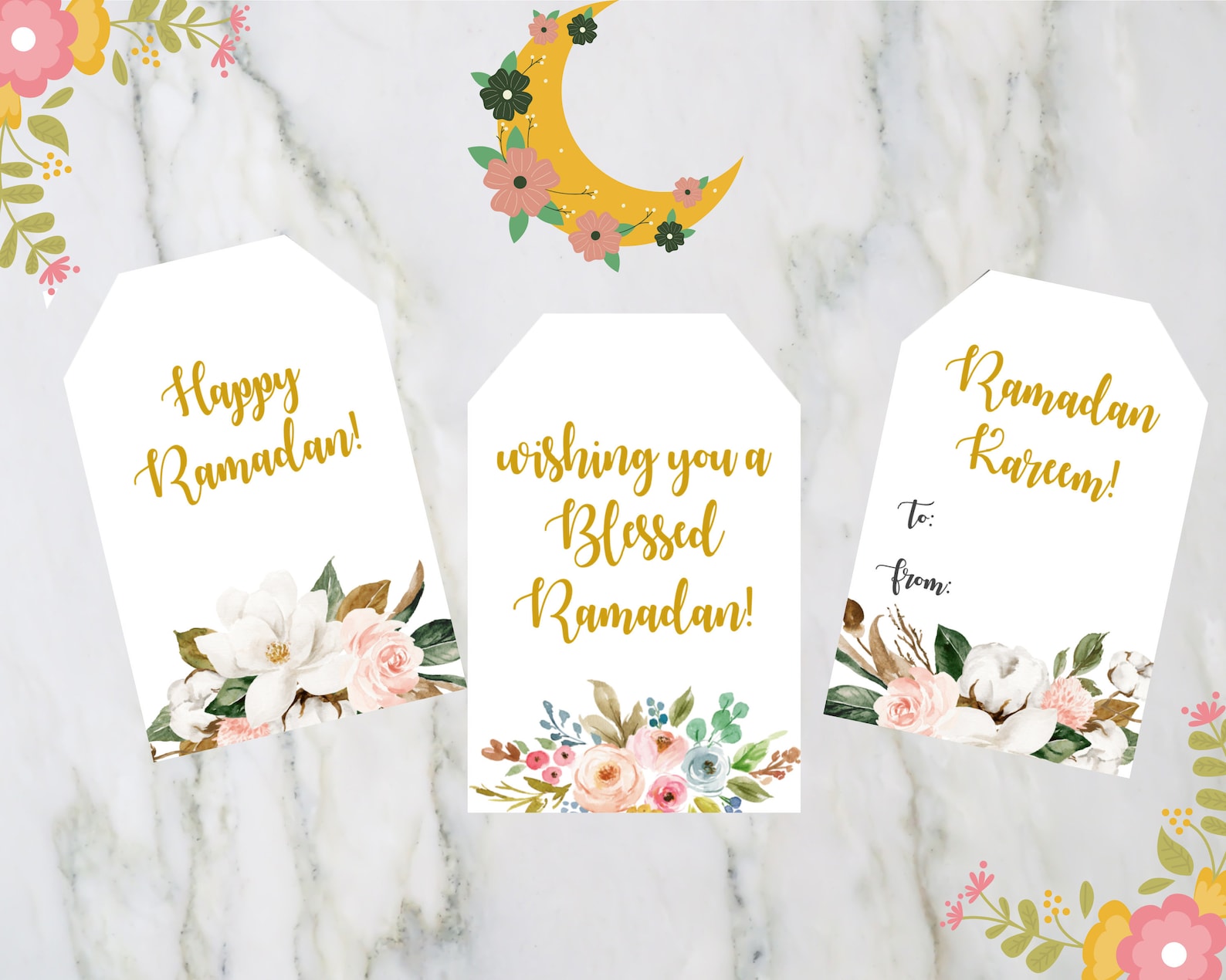 Ramadan Mubarak Tags Printable, Ramadan Gift Tags, Happy Ramadan ...