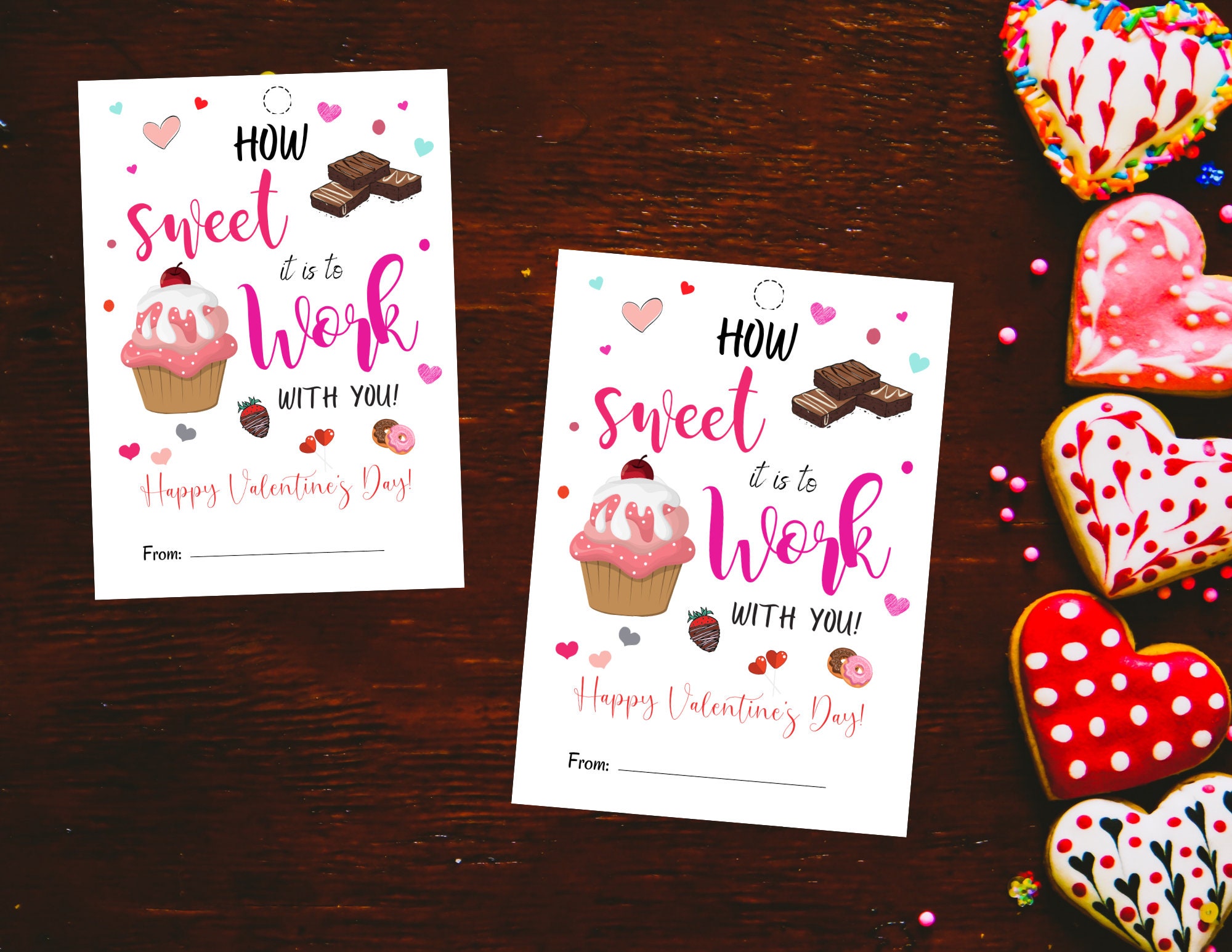 Valentine Gift Tag How Sweet It is to Work With You Gift Tag - Etsy