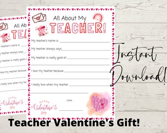 All About My Teacher Printable Questionnaire Favorites - Etsy