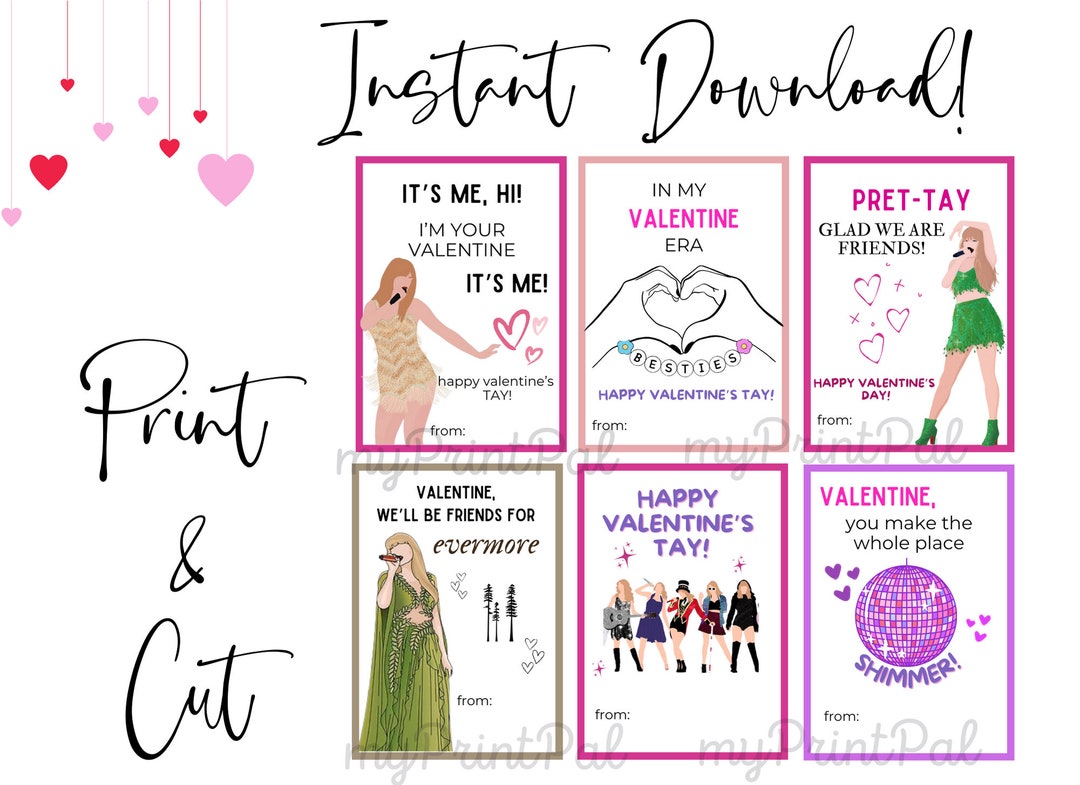 Taylor Swift Valentine's Cards, Swift Exchange Cards, Taylor Eras Tour ...