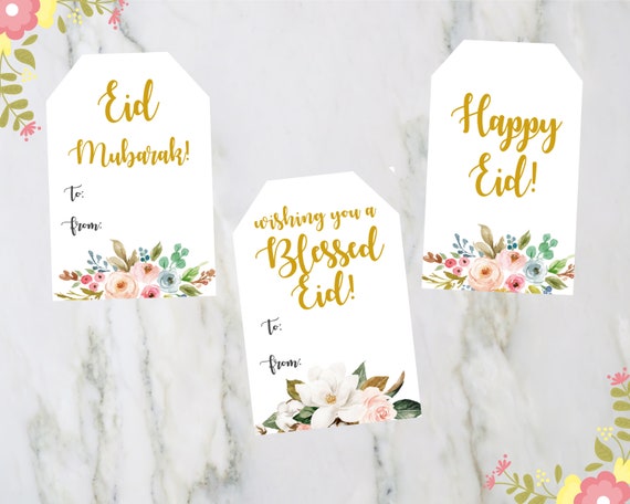 Eid Mubarak Tags Printable Eid Gift Tags Happy Eid Eid | Etsy Canada