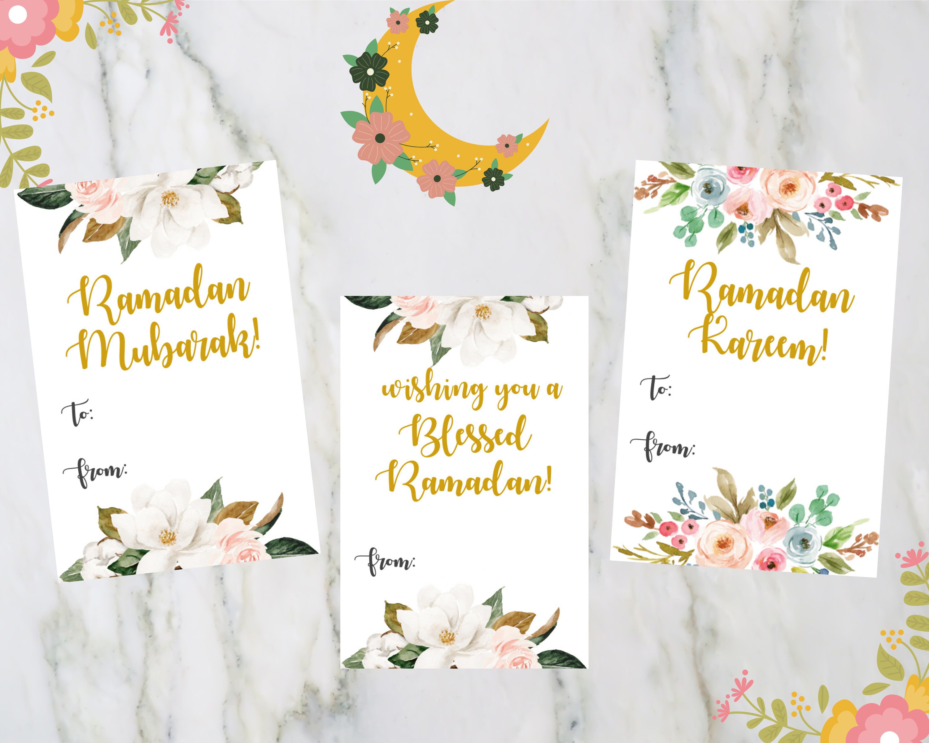 Ramadan Mubarak Tags Printable, Ramadan Gift Tags, Happy Ramadan ...