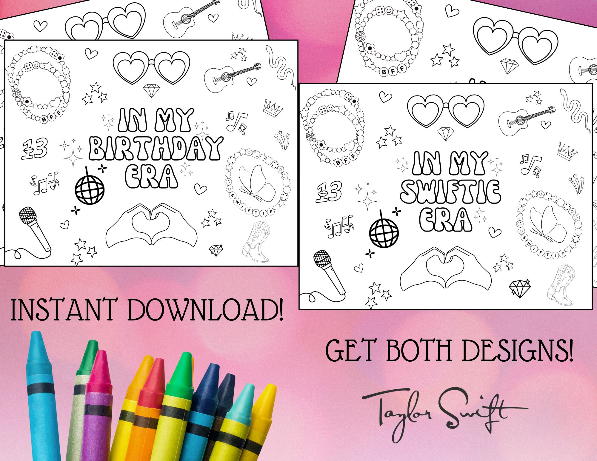 Taylor Swift Coloring Activity, Taylor Swift Coloring Placemat, Taylor ...