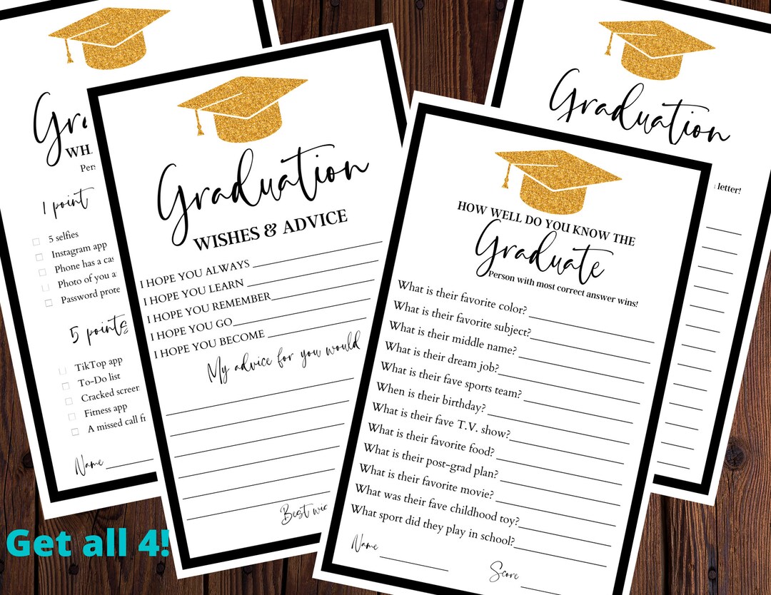 Graduation Games Bundle, Graduation Party Bundle, Graduation Wishes and ...