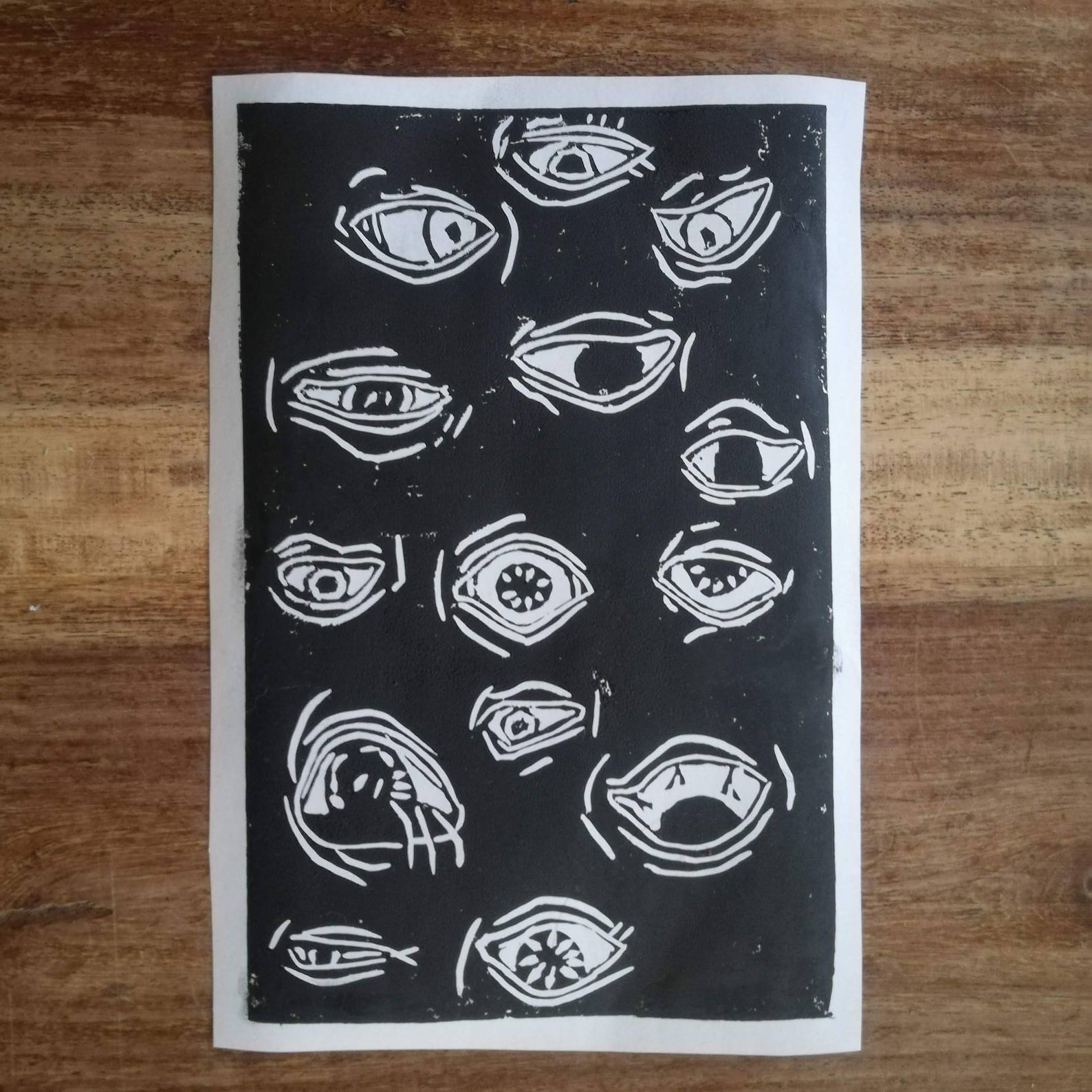 A Thousand Eyes Lino Print Eye Drawing Horror Witchy Gothic - Etsy UK