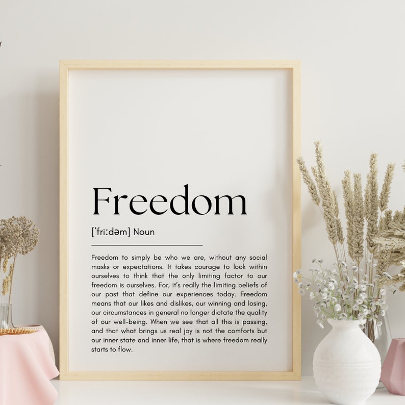 Freedom Definition, Printable Wall Art, Freedom Poster, Freedom Quote ...