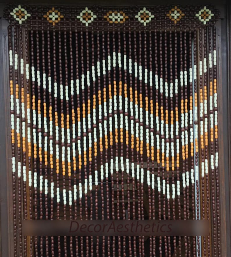 Wood Bead Doorway Curtain, Natural Varnished Finish, Custom Size - Etsy