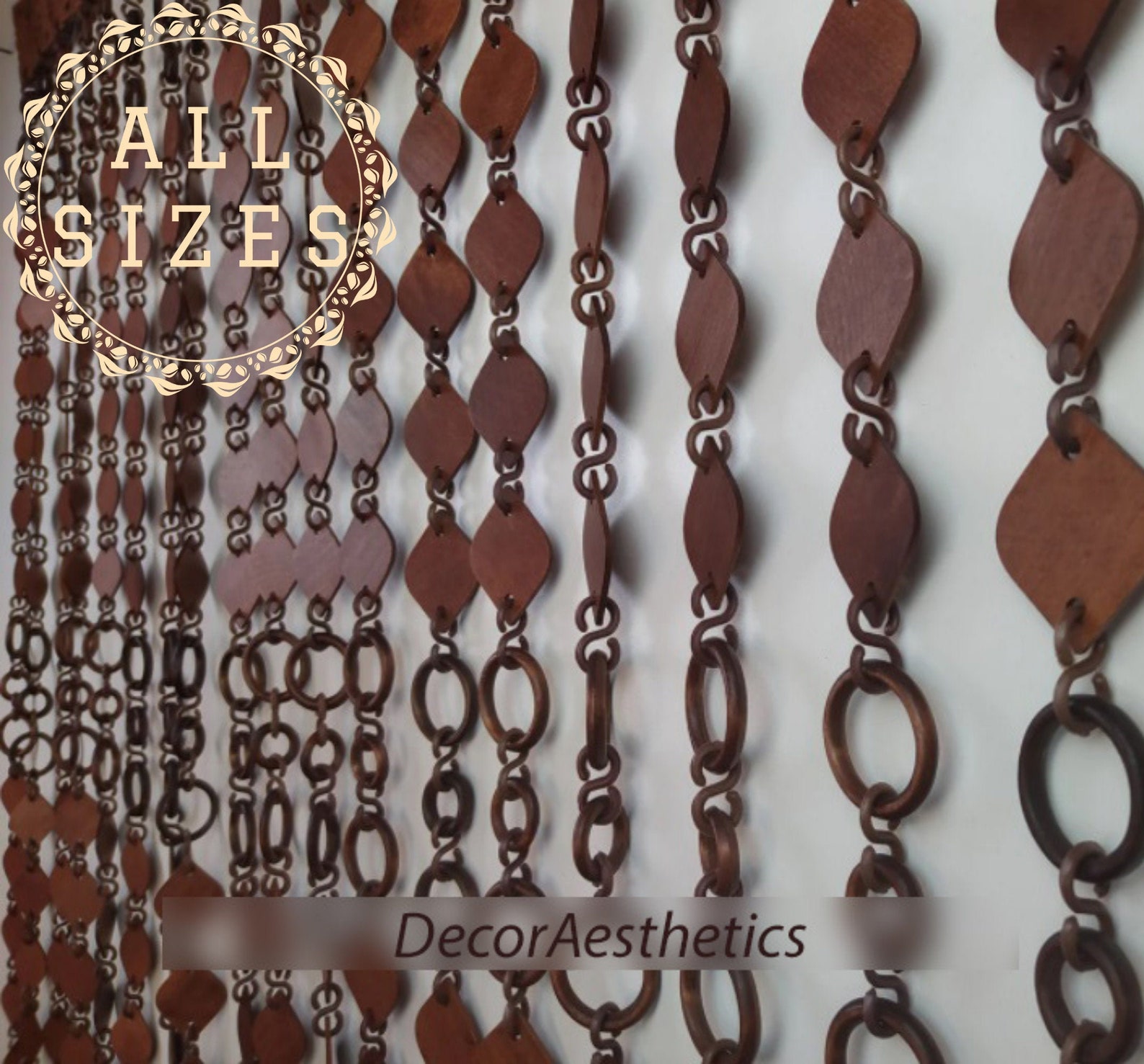 String Bead Curtain Custom Size Doorway Wooden Curtains - Etsy