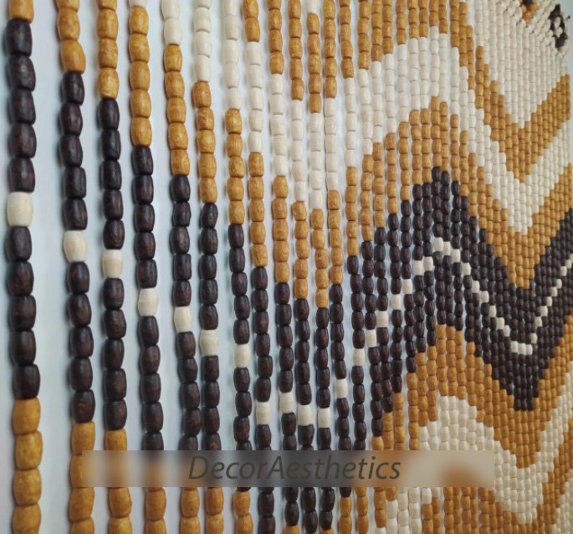 Doorway Curtains Wood Beaded String Curtain for Door or - Etsy