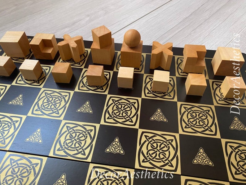 Chess Set Bauhaus Modern Chessboard and Geometric Chess - Etsy